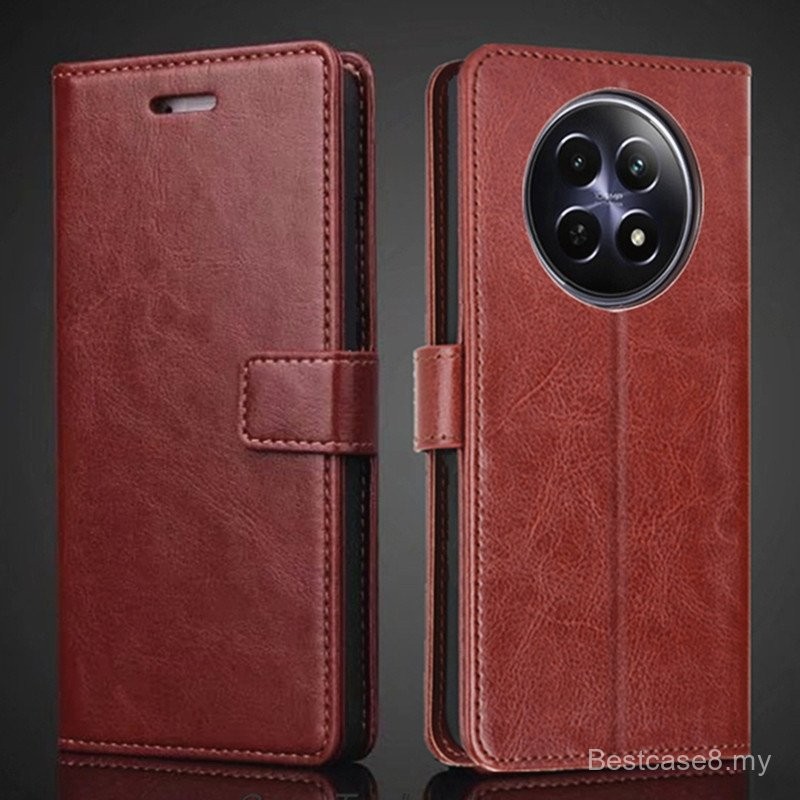 For Realme 12X RMX3997 RMX3998 RMX3993 Genuine Leather Case Vintage ...