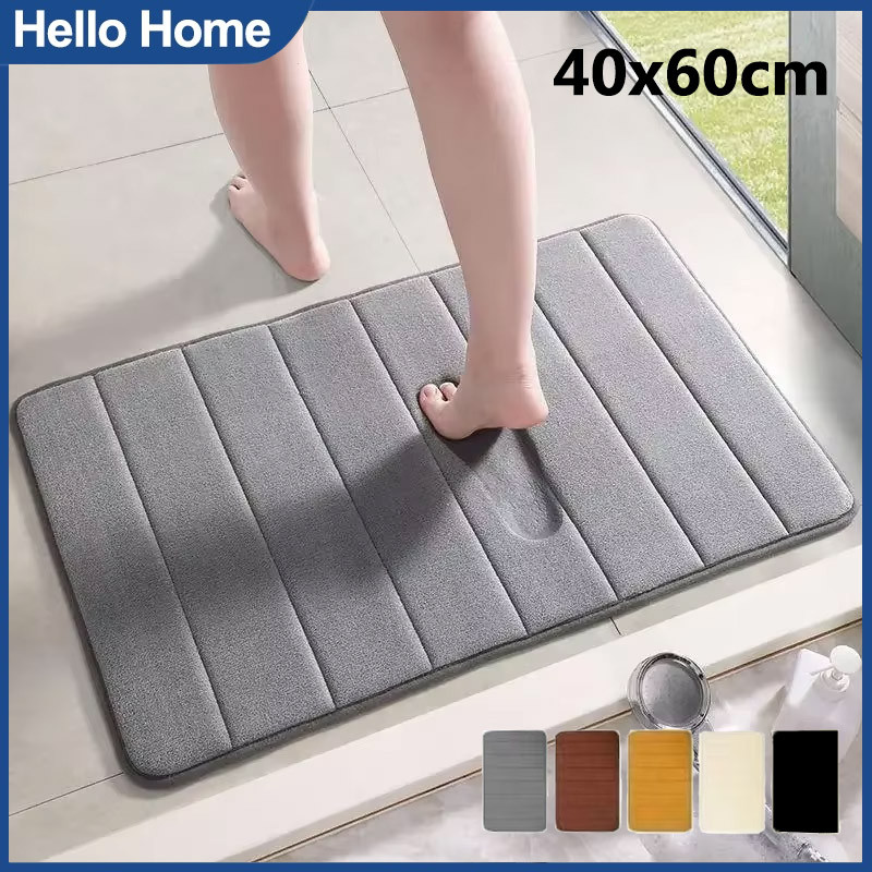 40x60CM Bath Mat Anti Slip Floor Mat Memory Foam Quick Absorption Rug ...