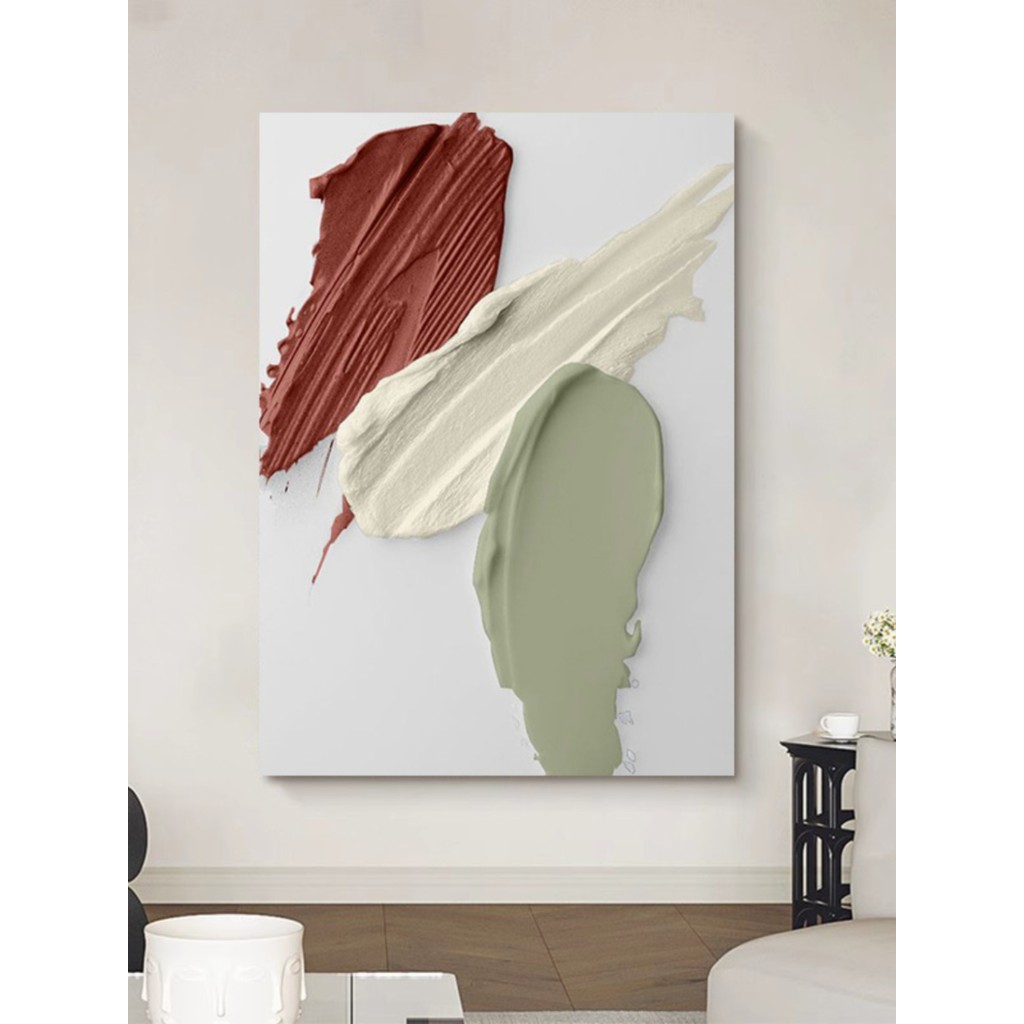 (With Frame) Nordic Simple Abstract Texture Canvas Painting Prints Pictures | Shopee Malaysia