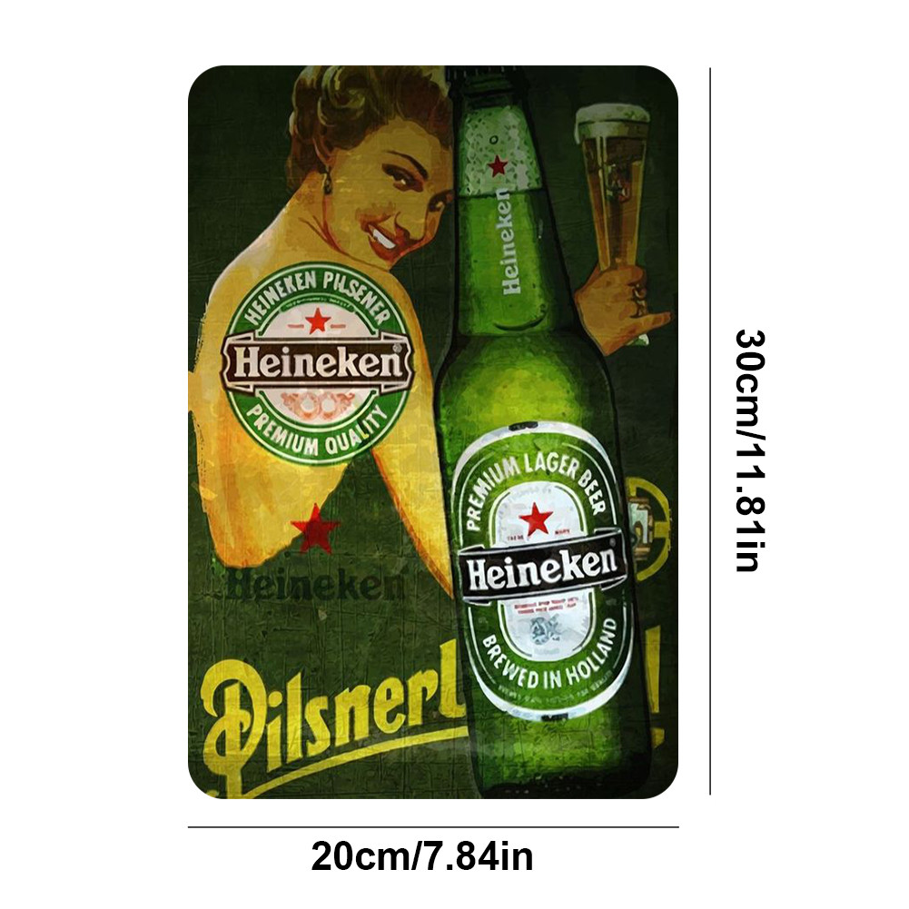 Vintage Metal Plate Heineken Beer Rectangular Iron Painting Wall Decor ...