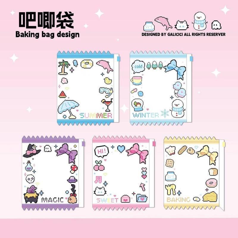 5Pcs/Set Pixel style Cartoon Ita Bag Pins Badge Protector Case for 58mm ...
