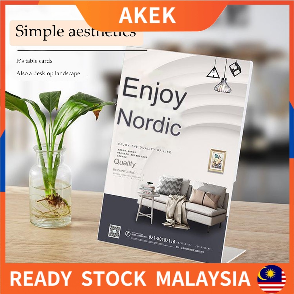 Acrylic Vertical A4 Desktop Advertising Display Stand Double-sided ...