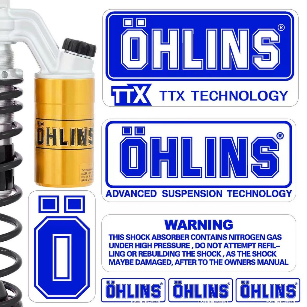 Reflective Ohlins Shock Absorber Sticker for Motorcycle Decals Vinyl ...