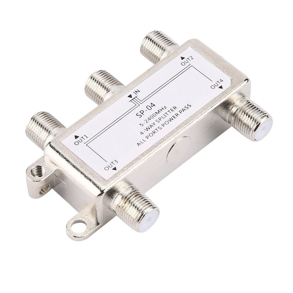 【kind】 4 Way 4 Channel Satellite/Antenna/Cable TV Splitter Distributor ...