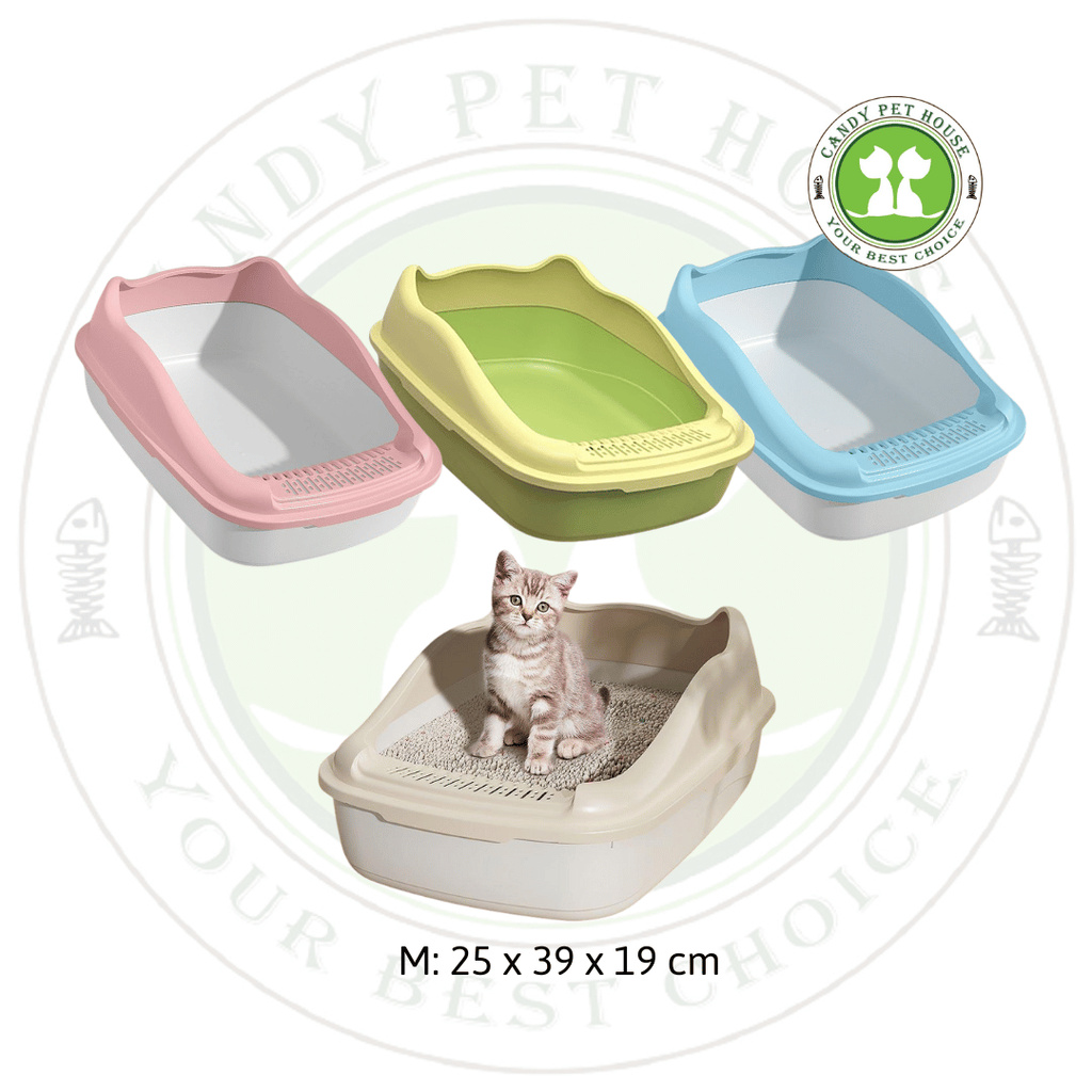 Cat Litter Box Semi-Enclosed/Bekas Pasir Kucing-Medium Size | Shopee ...