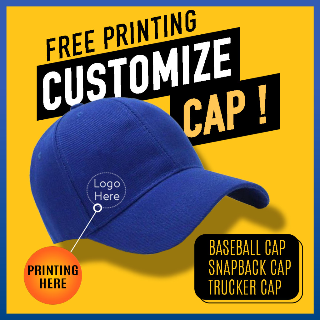 CUSTOM LOGO CAP // Cetak Logo Design Cap Custom Printing Baseball ...