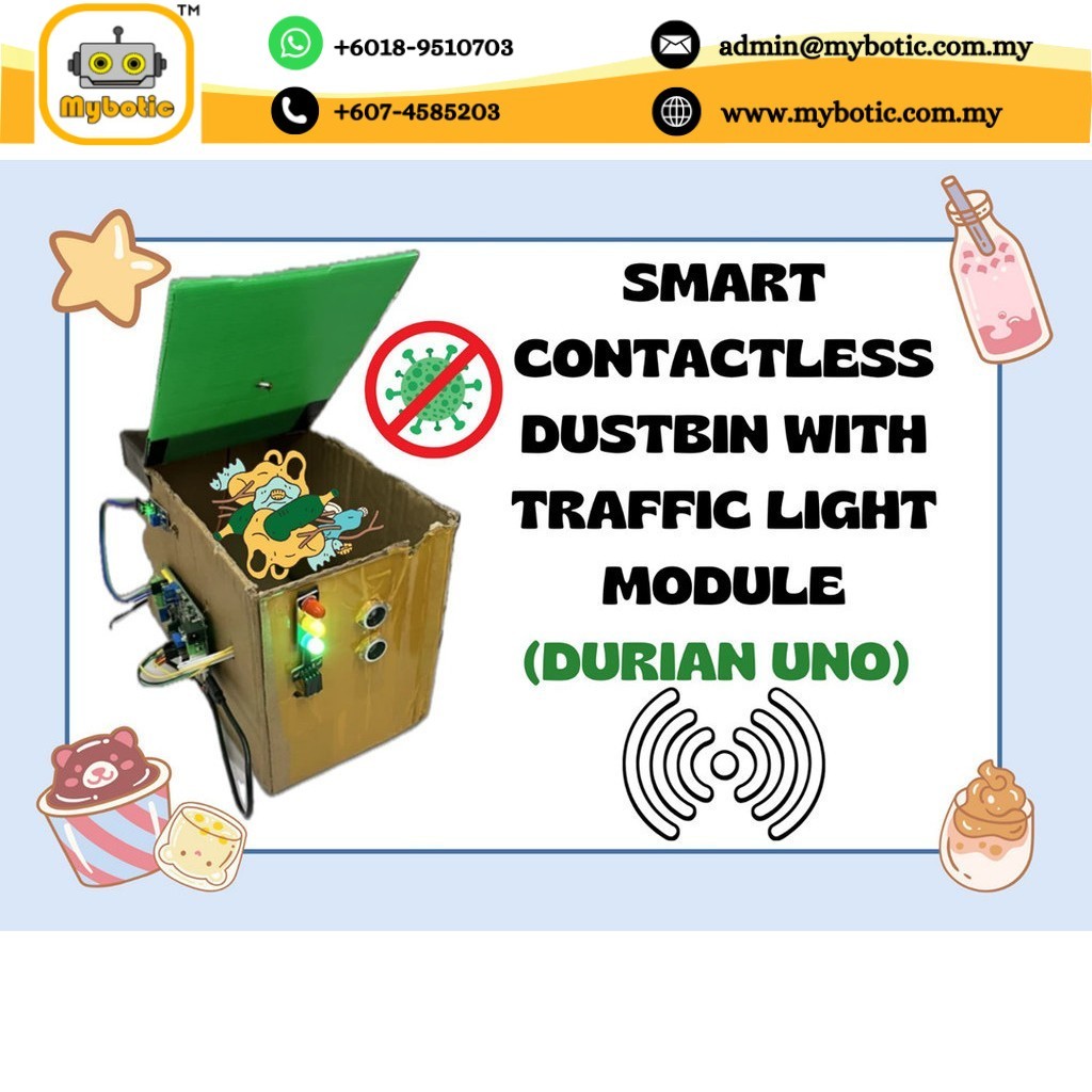 ARDUINO SMART CONTACTLESS DUSTBIN WITH LED TRAFFIC LIGHT MODULE AND ...