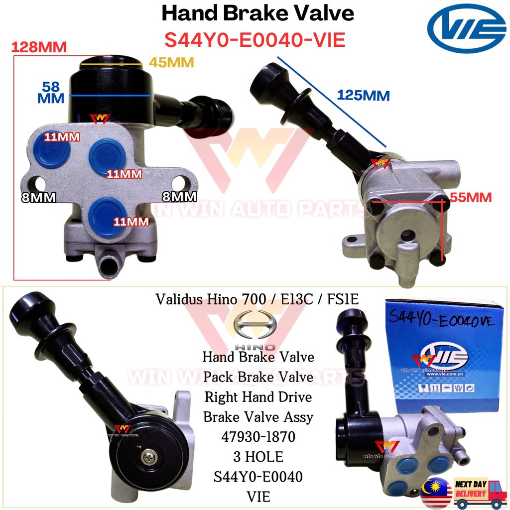S44Y0-E0040 Hino INJAP BREK TANGAN Hand Brake Valve ; Park Brake Valve ...