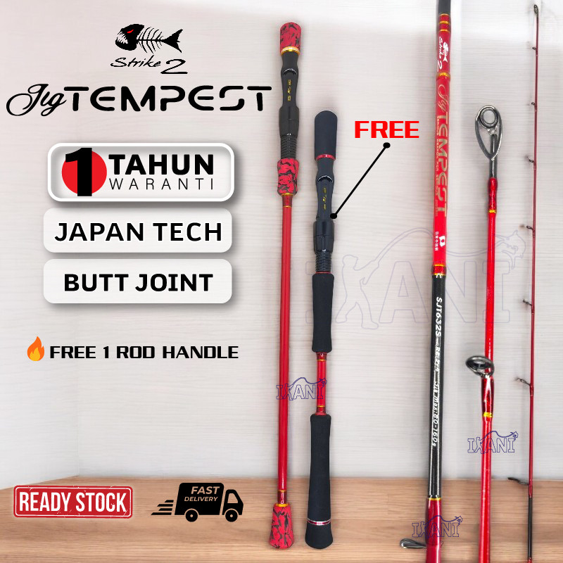 STRIKE 2 JIG TEMPEST FISHING ROD SPINNING BAITCASTING joran pancing BC ...