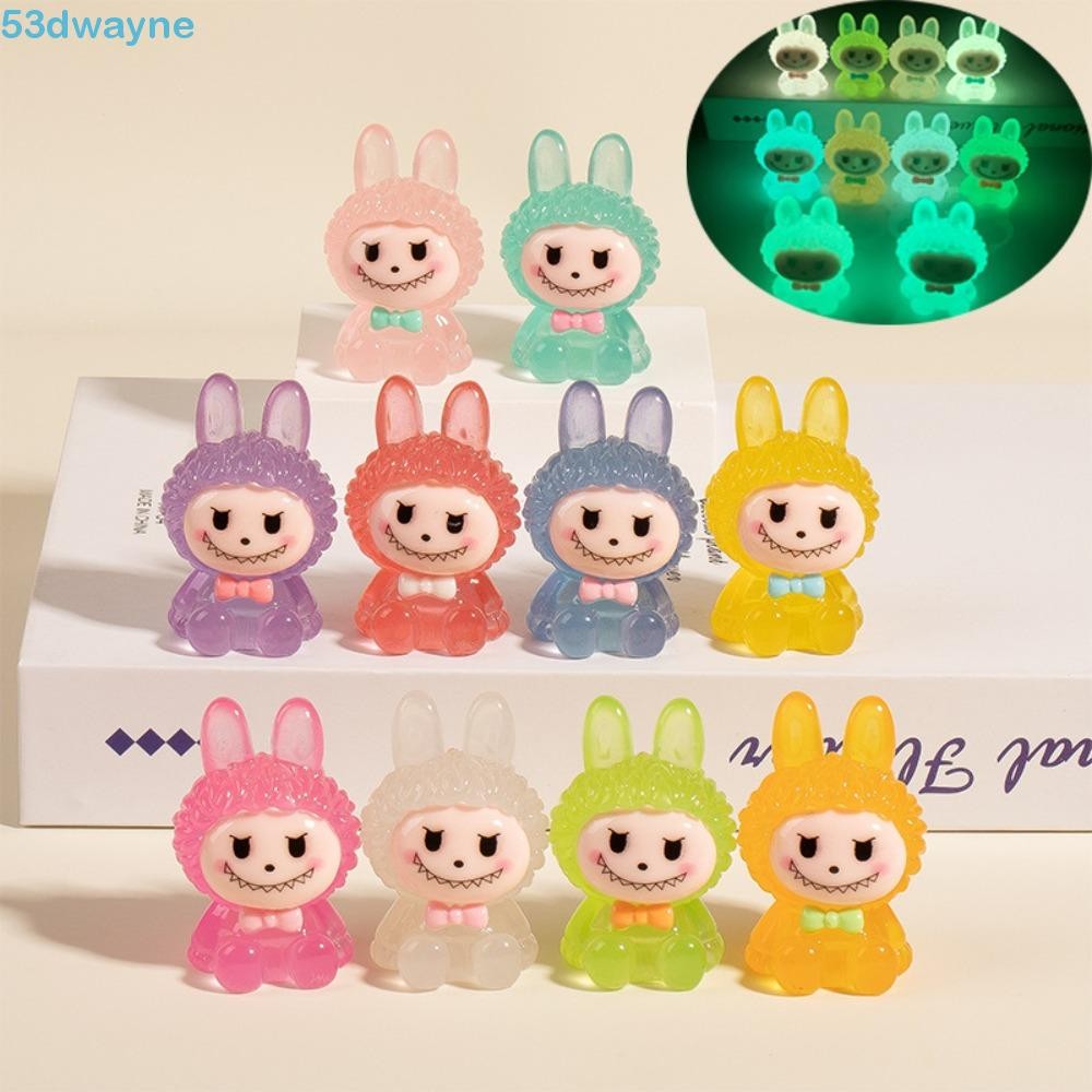 DWAYNE 10pcs Candy Color Labubu Dolls, Noctilucent Luminous Cartoon ...