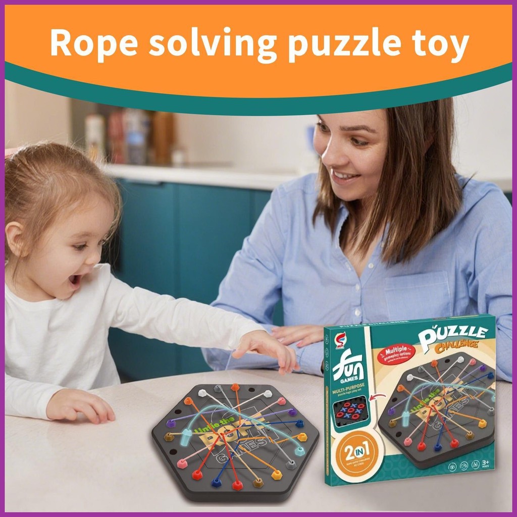 Rope Untangling Puzzle Game Brain Knots Puzzle Board Game for Kids ...