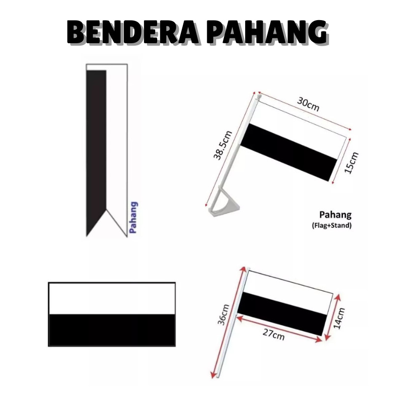 【ShopWithJoy】Bendera Pahang Hand Flag / Spring Flag / Car Flag ...