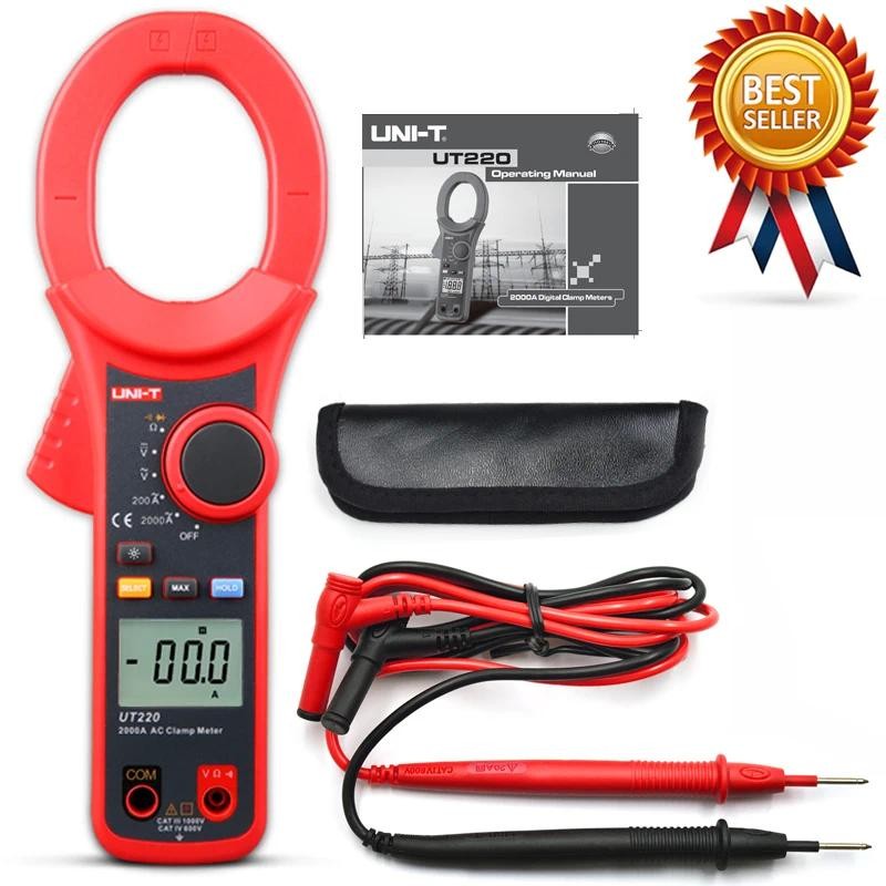 UNI-T UT220 UT221 UT222 LCD Display AC/DC 2000A Digital Clamp Meter ...