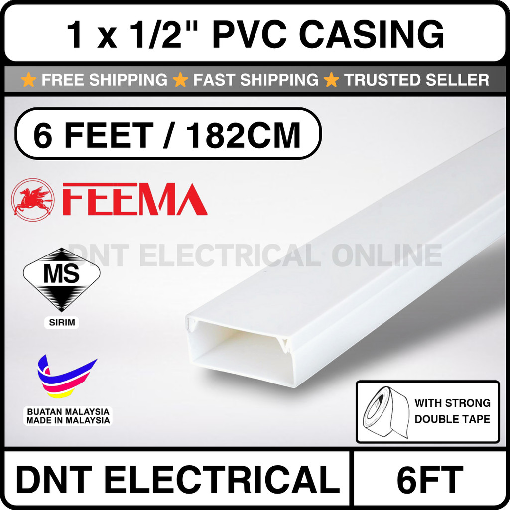 【PVC With Double Tape】6FT 1x1/2 PVC Cable Casing With Tape / Electrical ...