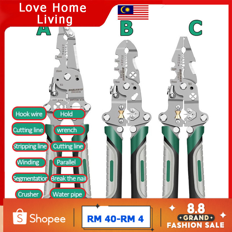 18 in1 Foldable Multifunction Wire Stripper Piler Wire Cutter Crimping ...