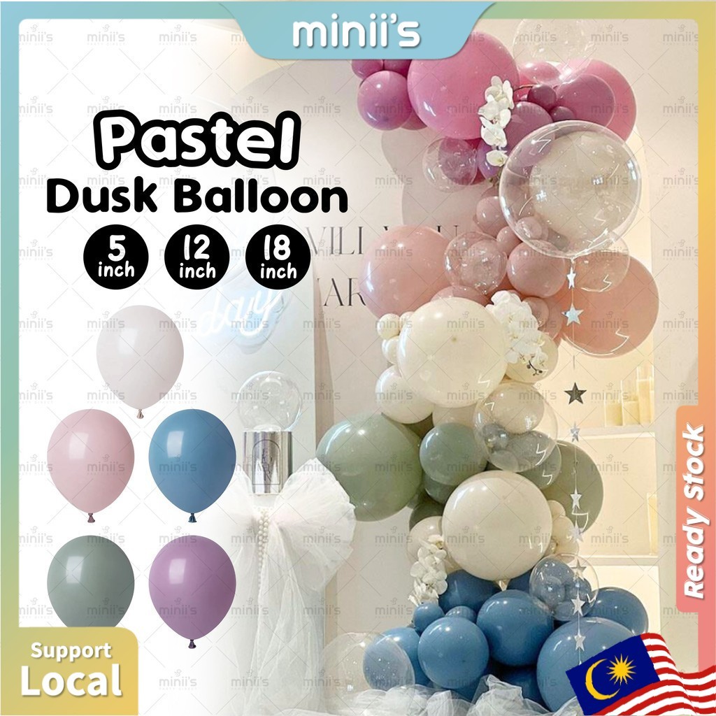 MINIIS Pastel Balloon 5 inch 12 inch 18 inch Pastel Dusk Balloon Event ...