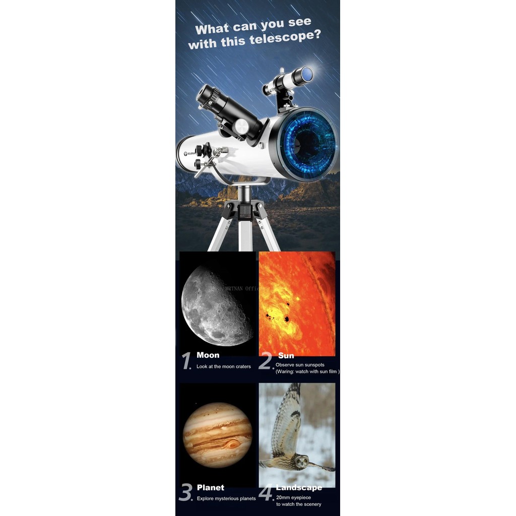 114mm Large Aperture Professional Astronomical Telescope 875X Time ...