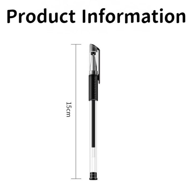 100Pcs 0.5mm Gel Pen Ball Point Student Office Needle Tip Black Carbon ...