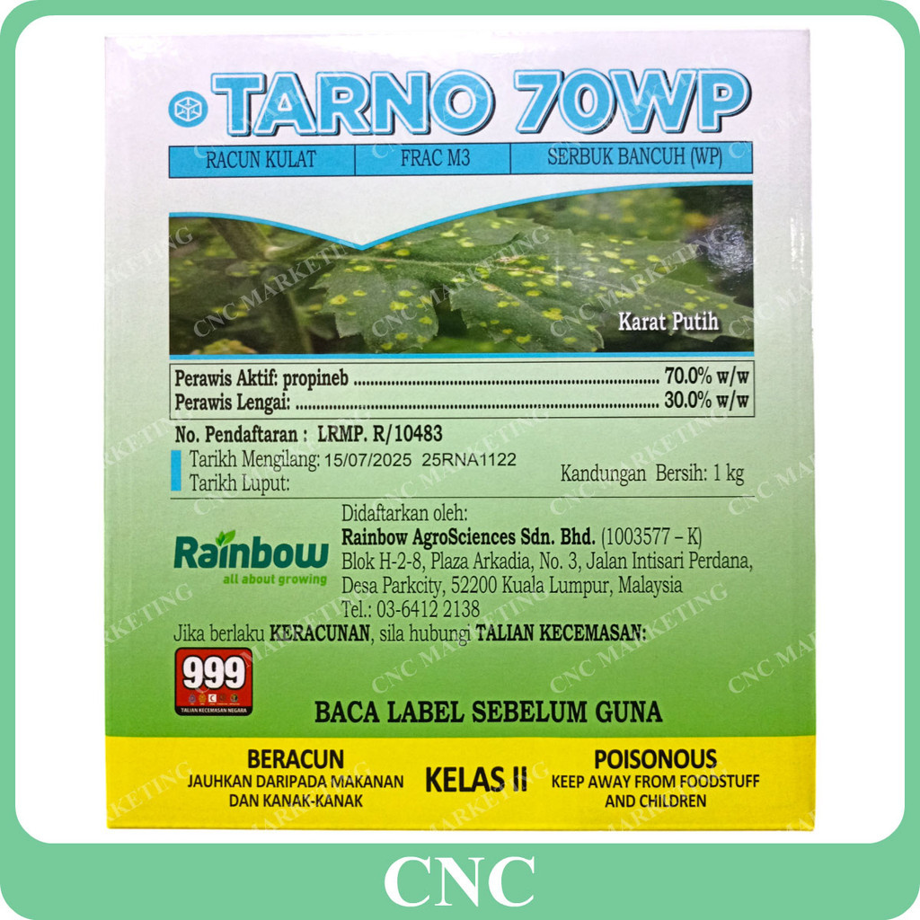 1KG Tarno 70WP Rainbow Propineb 70% Racun Kulat Perlindungan Protection ...