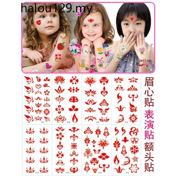 Children Tattoo Stickers Eyebrow Stickers Little Girl Beauty Watermark ...