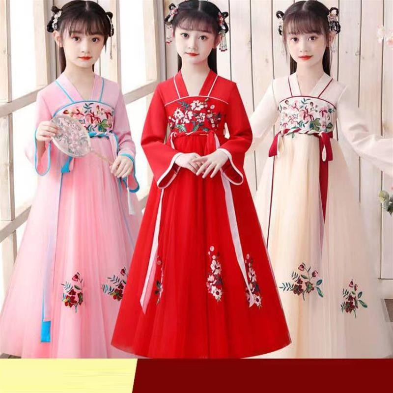Children Hanfu Spring Autumn Girls Tang Xian Princess Dress Ancient ...
