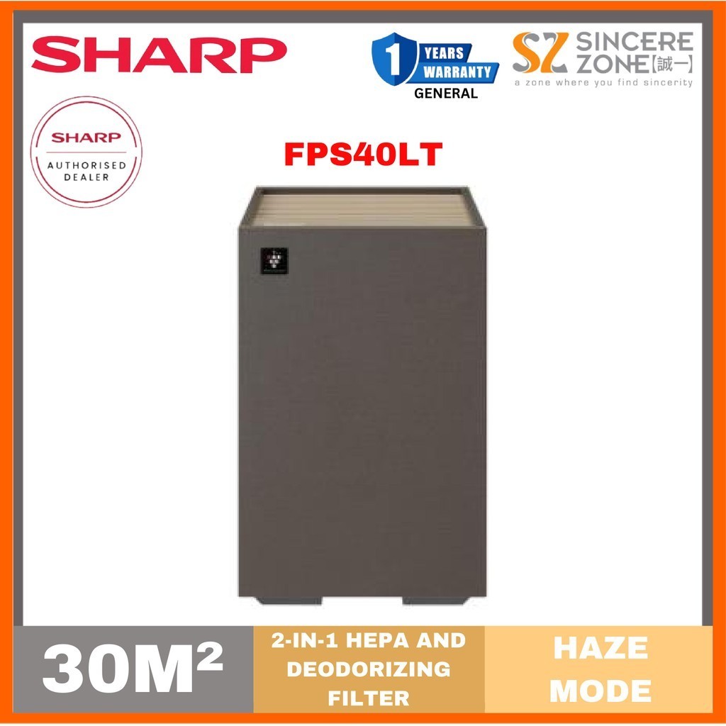 SHARP FPS40LT 30m² Plasmacluster Technology Air Purifier I Auto Mode ...