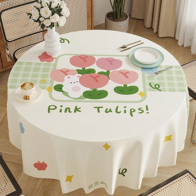 New Round Tablecloth Cute Cartoon Pattern Waterproof and Oil-proof ...