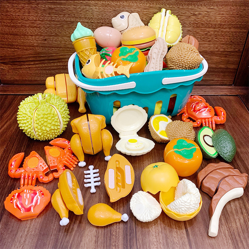 Cutable Fruits Vegetables Kids Kitchen Pretend Play Food Durian Toys ...
