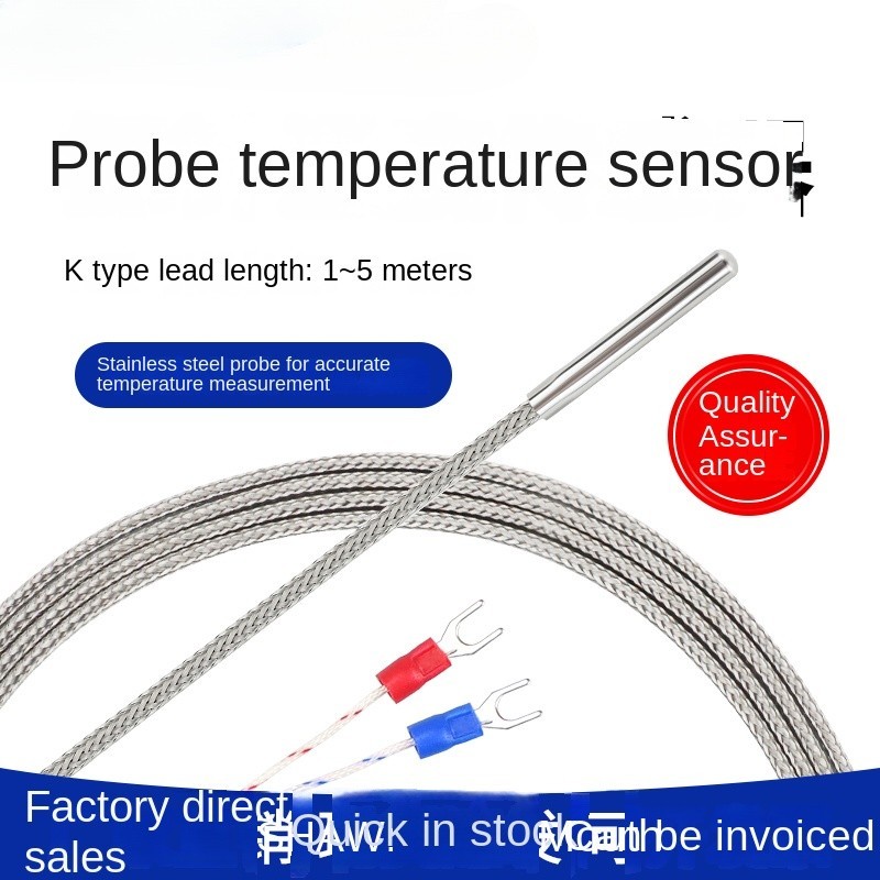 K Type Thermocouple Small Cylindrical Probe Temperature Sensor Electric ...