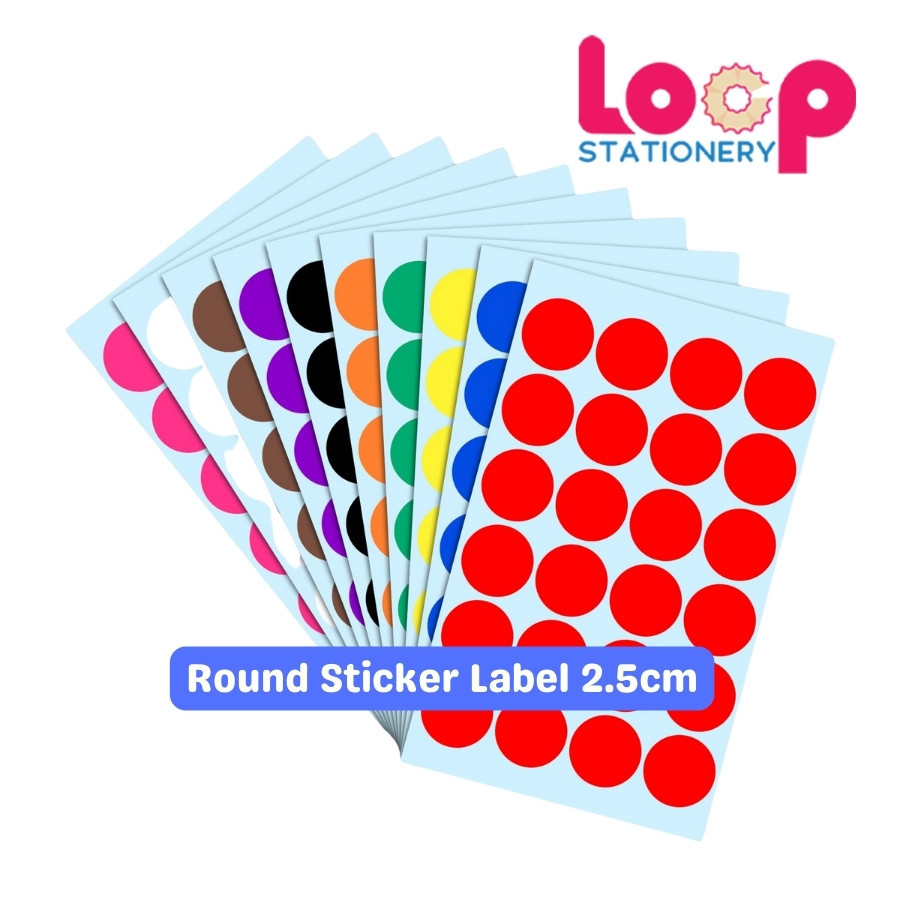 Sticker Label Round 25mm 10-15 Sheets In Pack | Shopee Malaysia