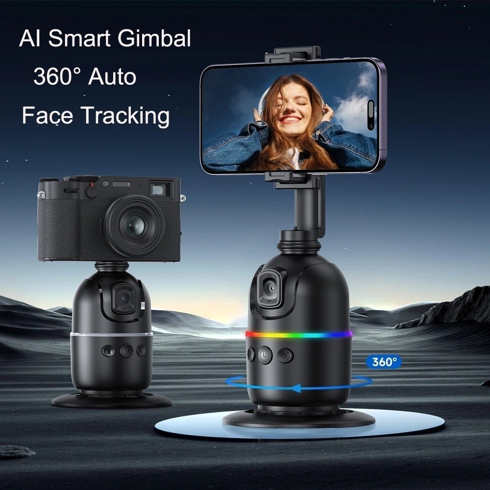 2024 AI Smart Gimbal 360° Auto Face Tracking Gimbal All-in-one Rotation For Smartphone video ...