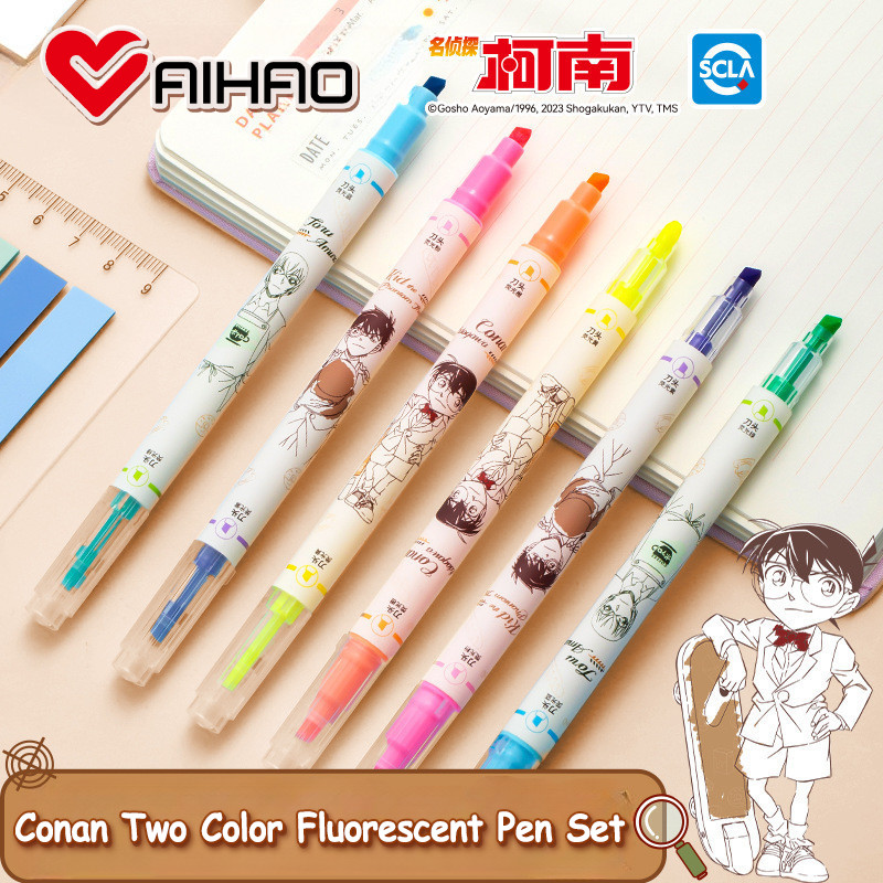 3pcs/box AIHAO Stationery X Detective Conan Co Branded Double Headed 6 ...