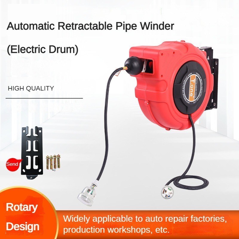 Wall Mounted Electric Wire Winding Device Automatic Retractable Pipe ...