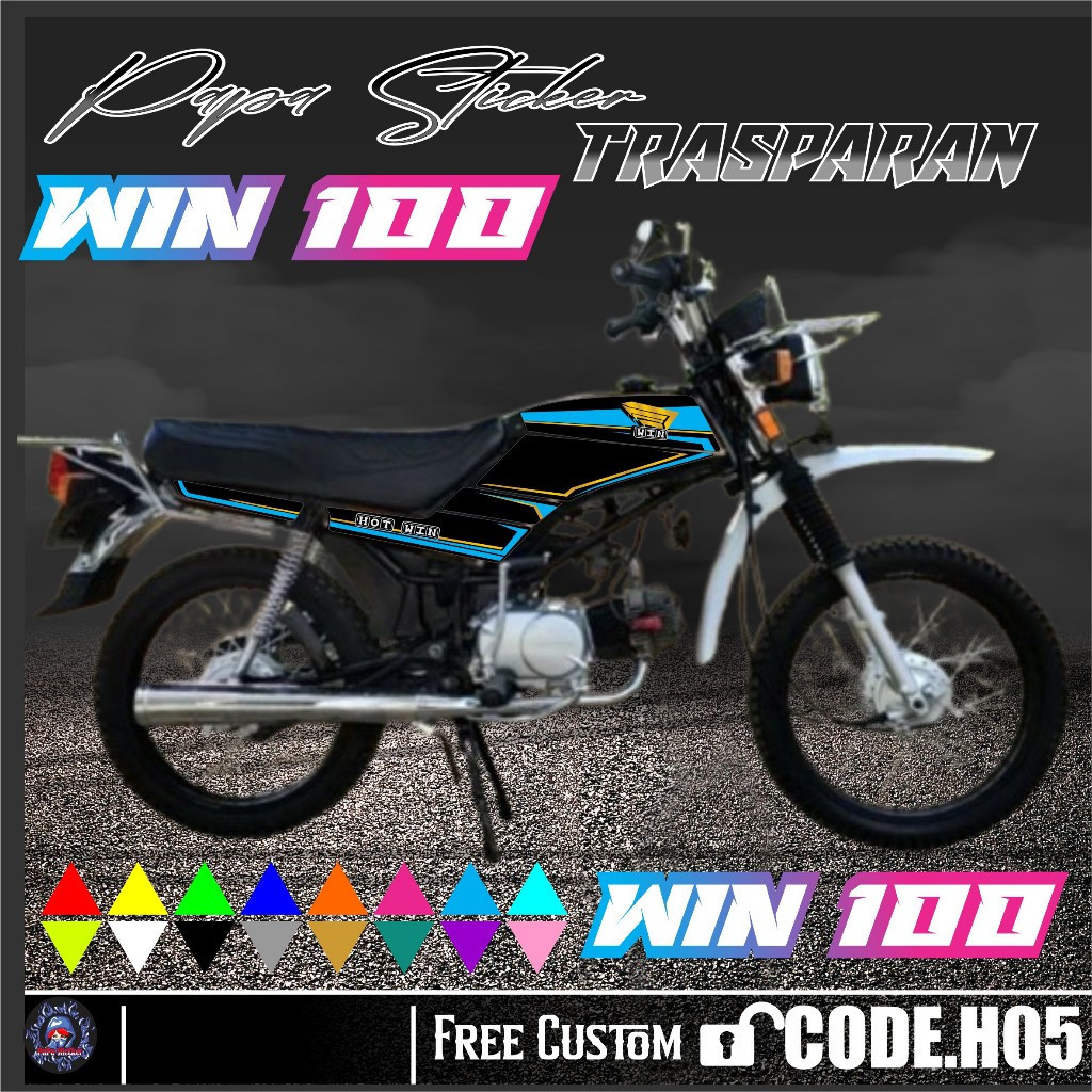 New Transparent Striping WIN 100 MOTIF STICKER Transparent papa H05 ...