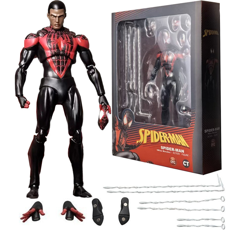 Marvel Comic Edition Spider-Man Action Figure Miles Morales mafex 092 SHF SV-Action Model Toys ...