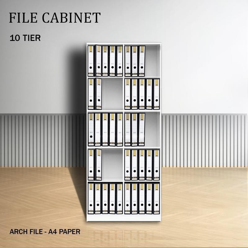 HK Rak Office 10 Tingkat/10 Tier File Cabinet for Office(5 Tier x 2)/A4 ...