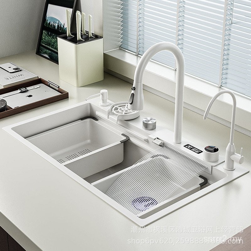 SUS304 sink keluli tahan karat, air terjun paparan digital pelbagai ...