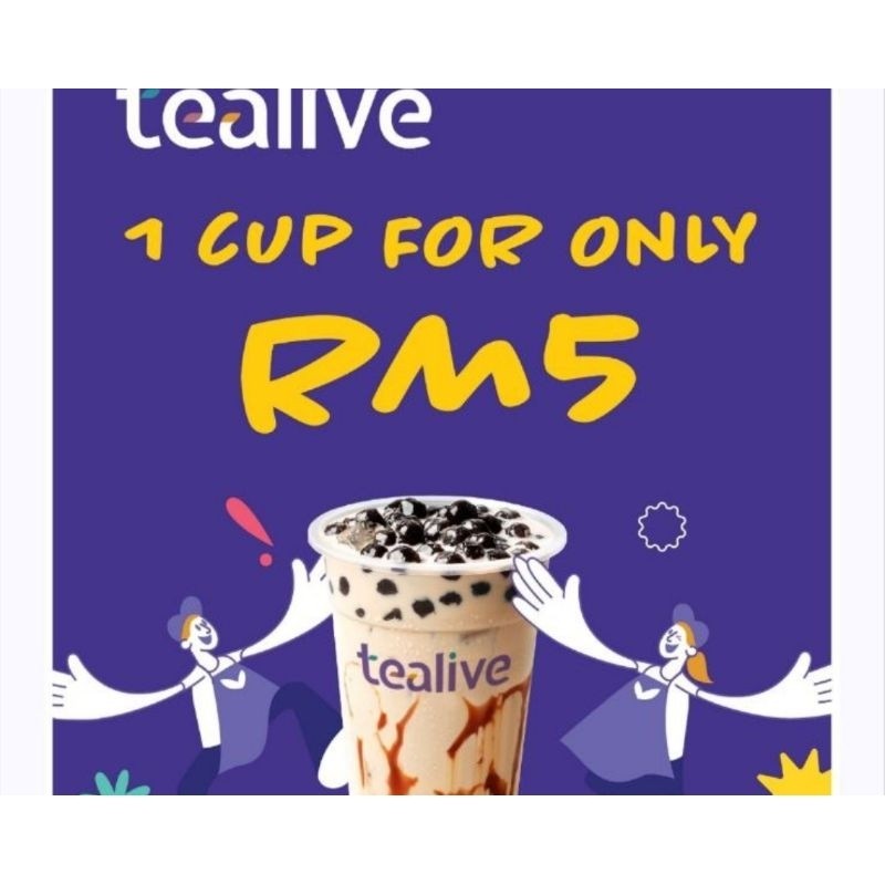 tealive 1 cup for RM5 evoucher offer | Shopee Malaysia