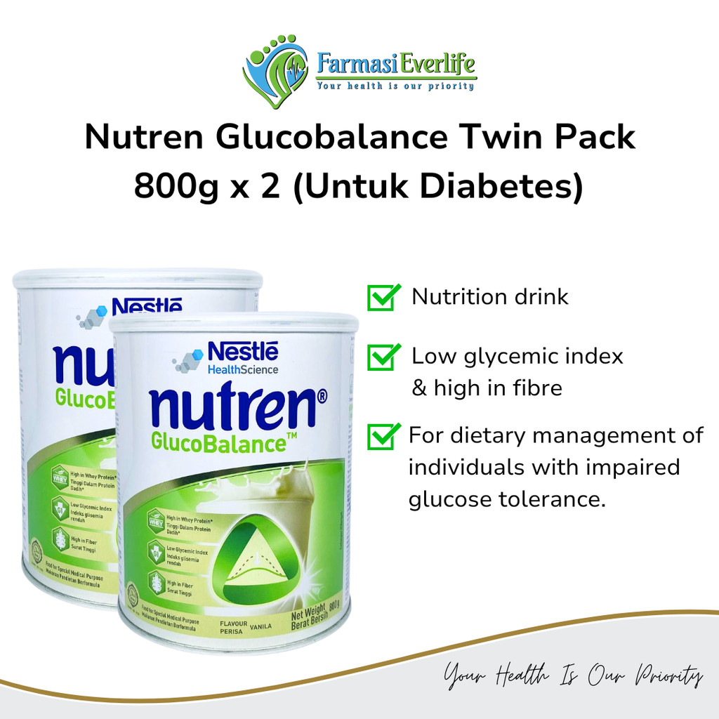 Nutren Glucobalance (diabetes) Twin packs 800gx2 [Save Rm8] Packaging ...