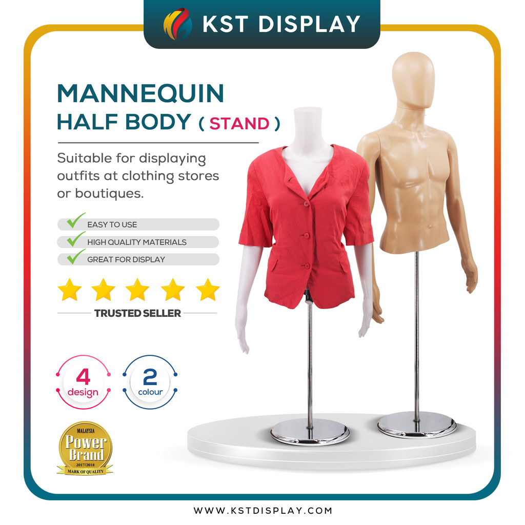 (HIGH QUALITY) Mannequin Half Body With Stand / Lady & Men Fashion Half ...