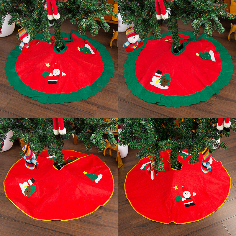 Cartoon Christmas Tree Skirt Crafts Tree Surround Base Merry Christmas ...