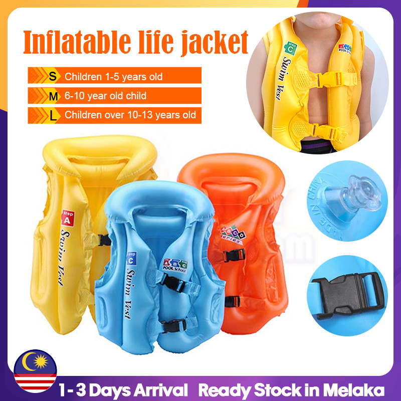 Inflatable Life Jacket Kids Children Inflatable Float Life Jacket Baby ...