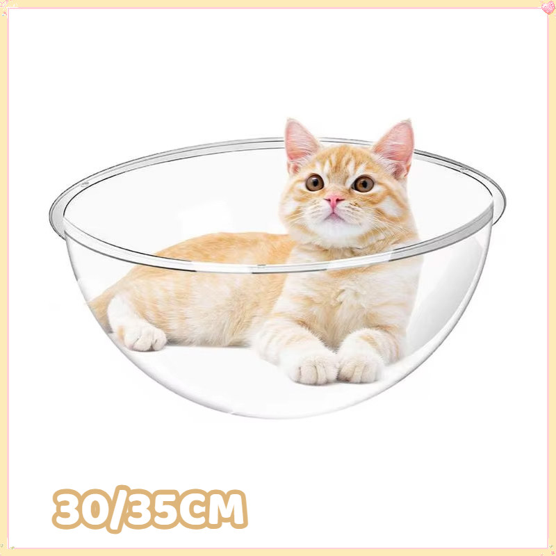 30/35CM Cat Nest Transparent Acrylic Space Capsule Cat Bed Clear Dome ...