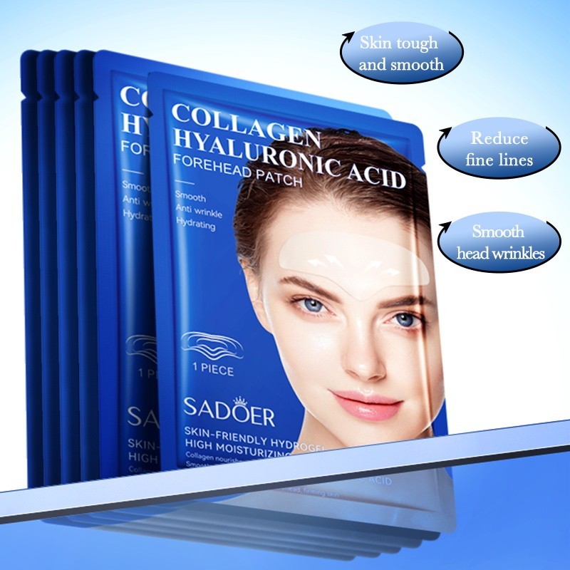 ROREC SADOER Collagen Hyaluronic Acid Forehead Patch Facial Mask Smooth Anti Wrinkle Hydrating ...