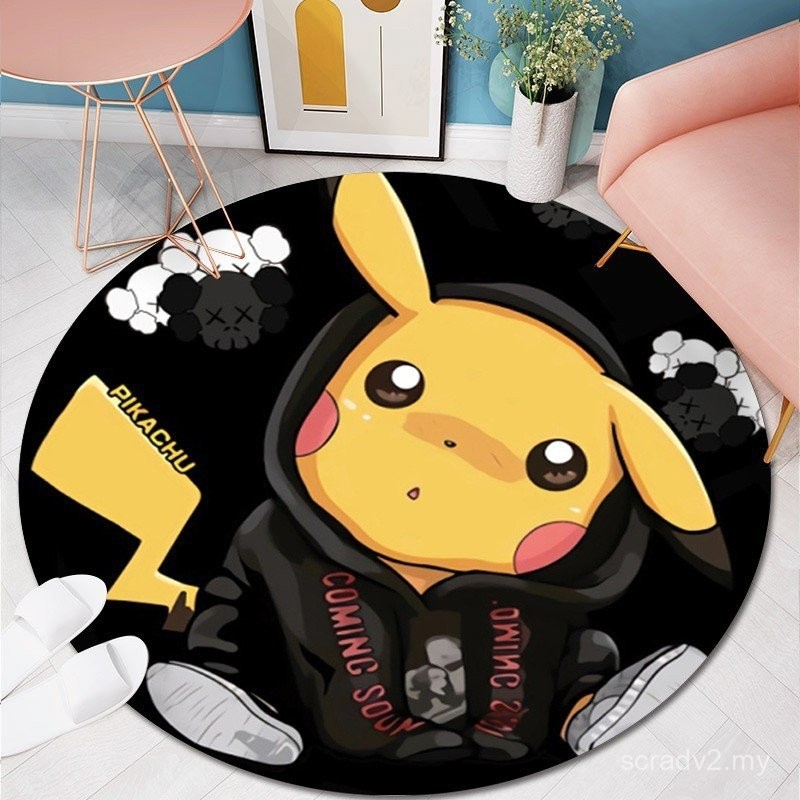 Kartun Pikachu permaidani Pokémon ruang tamu sofa meja kopi pad lantai ...