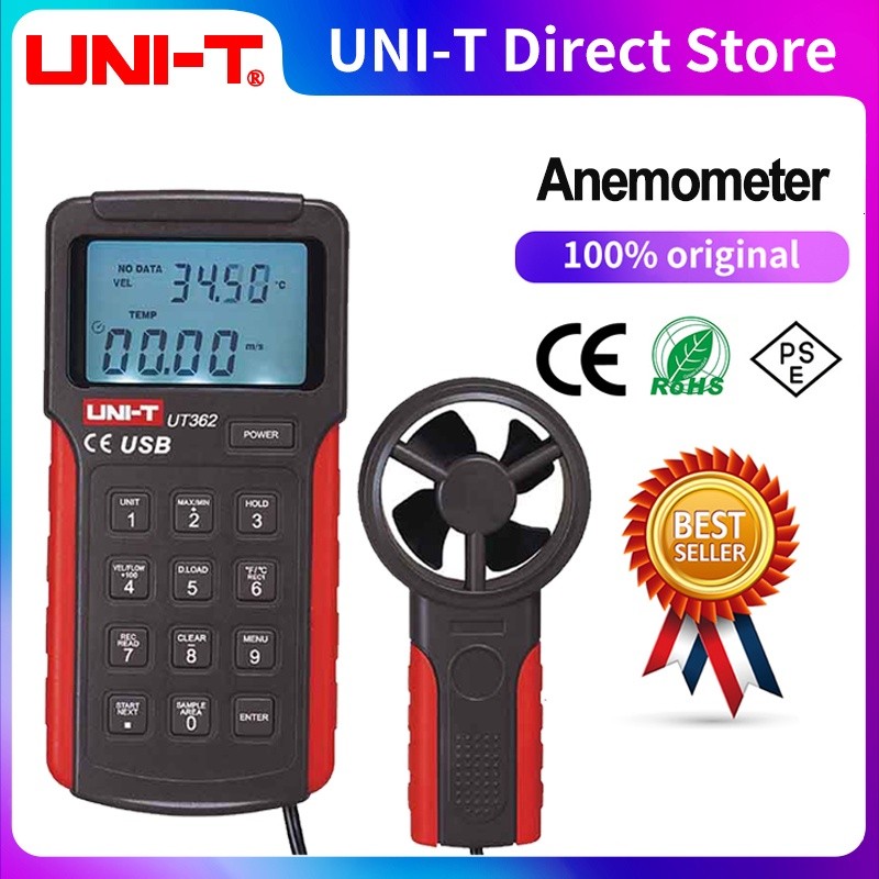 UNI-T UT362 Split Type Anemometer Profession Digital Wind Speed Meter ...