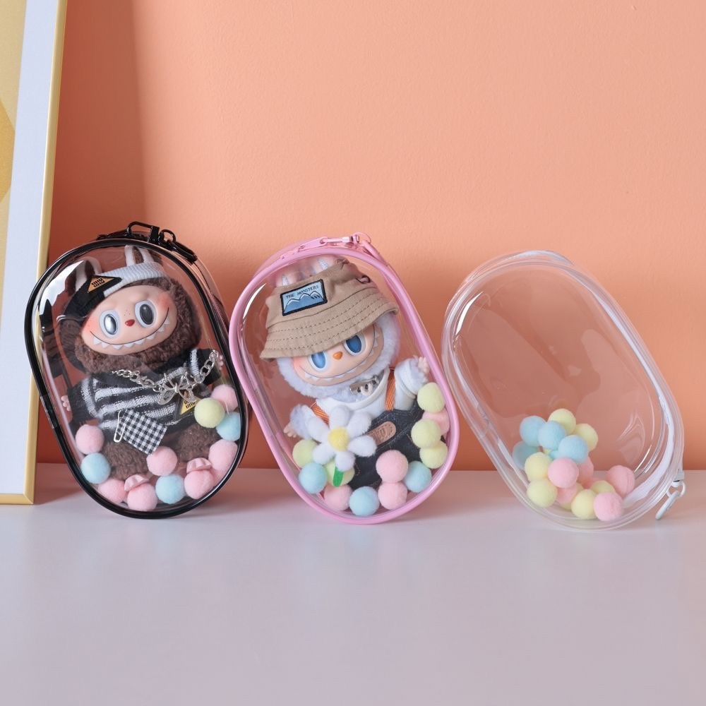 Transparent Outdoor Bag For Labubu V2 V1 Plush Dolls Toys Mini Pouch ...