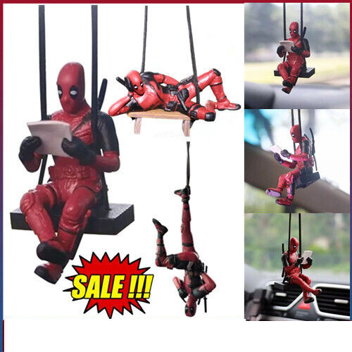 Marvel Deadpool Car Rearview Mirror Pendant Reading Swinging Ornaments ...