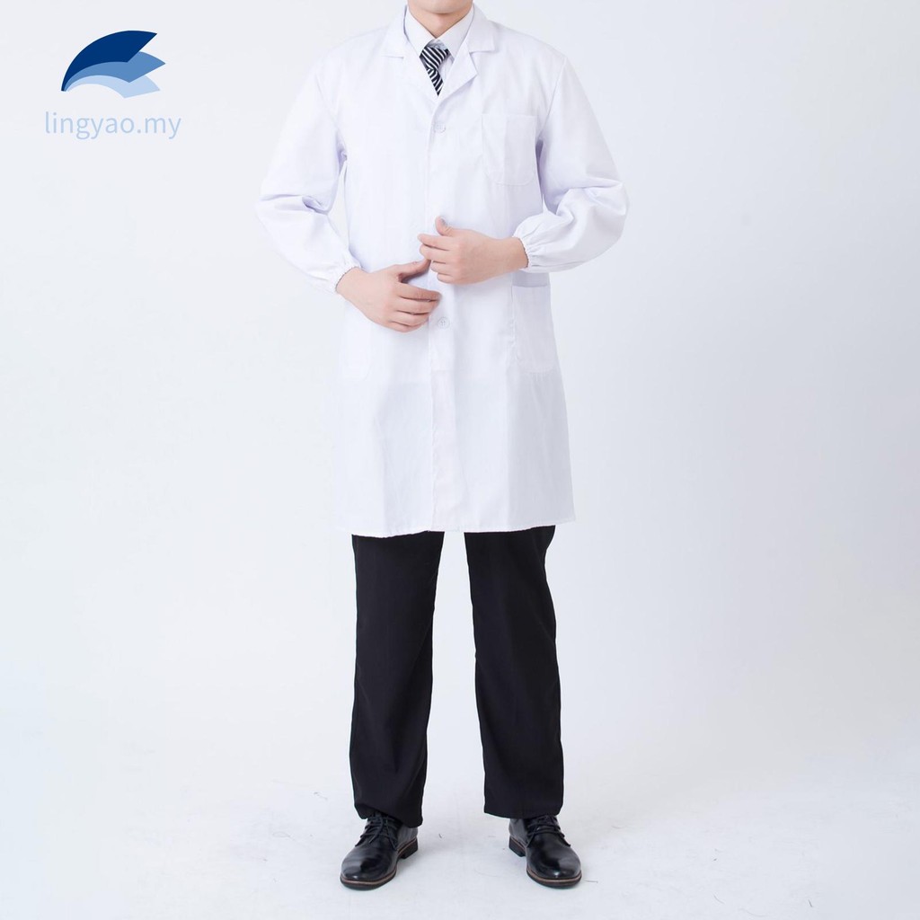 Medical Student White Lab Coat with Elastic Cuffs Skin-friendly Design ...