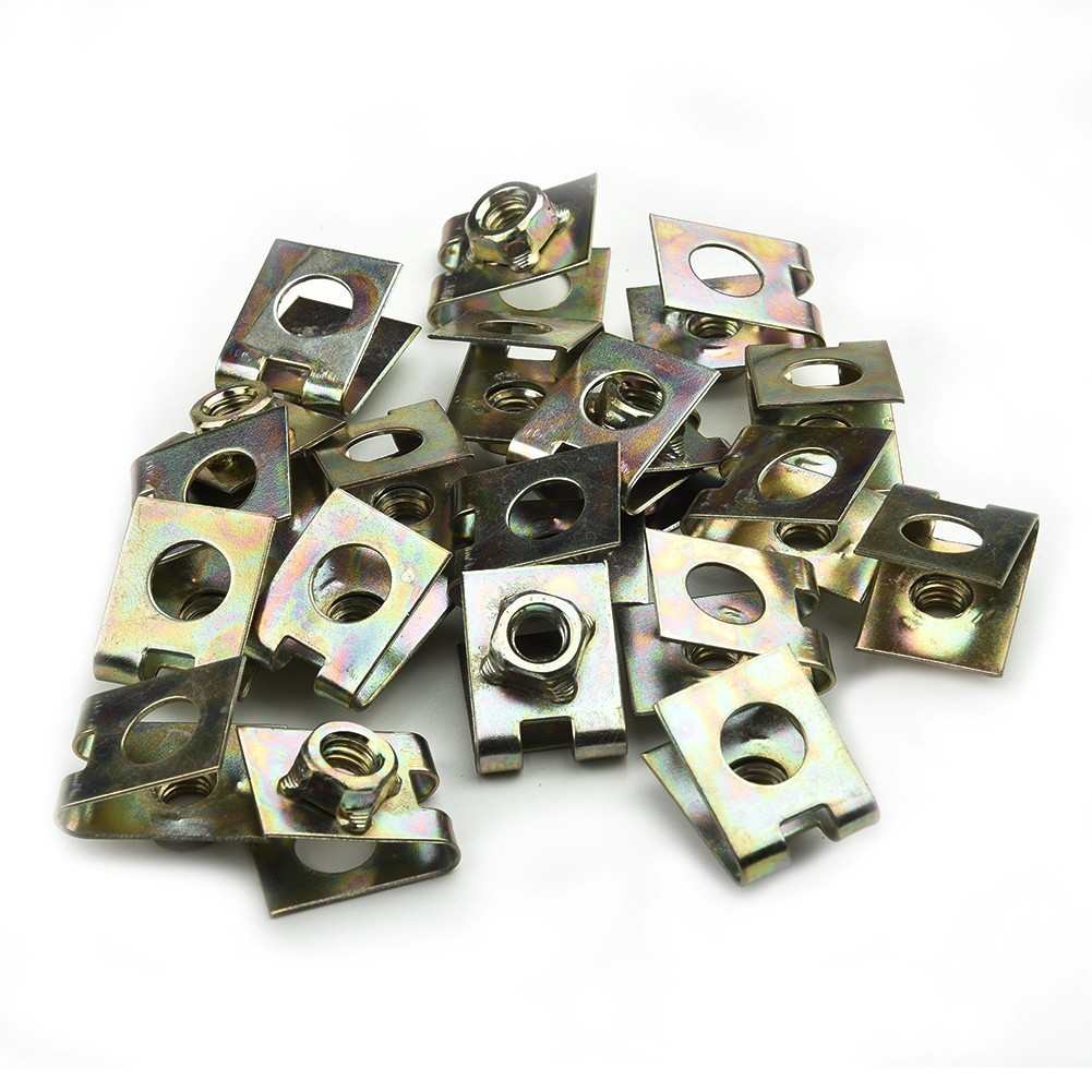 [BSL] 20X Metal U Shape Clips Speed Nuts Fastener Rivet M6 for Auto Car ...